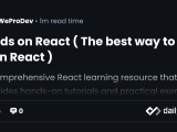 Hands On React The Best Way To Learn React Daily Dev