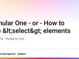 Formular One Or How To Style Elements