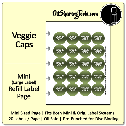 Veggie Caps (Large) Mini Label Page – Oil Sharing Tools