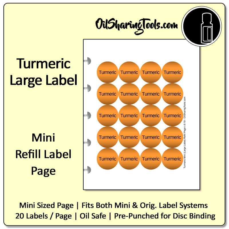 Turmeric (Large) Mini Label Page – Oil Sharing Tools