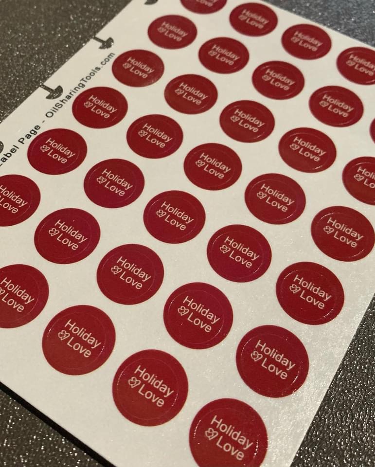 Holiday Love Mini Label Page – Oil Sharing Tools
