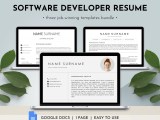 Software Developer Resume Bundle Google Docs Templates Okidocs