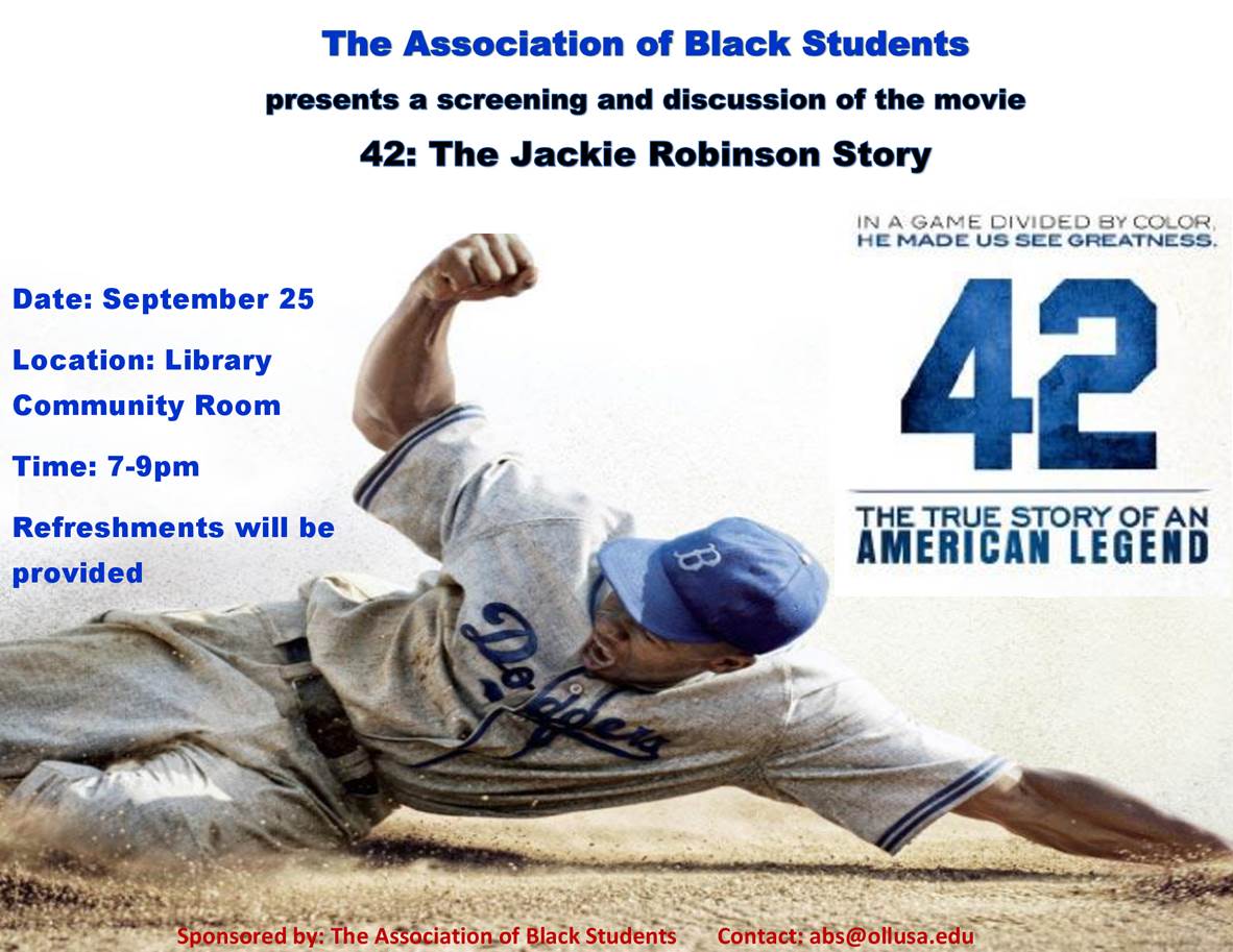 Join ABS for a screening of ‘42: The Jackie Robinson Story’ | OLLU Lake ...