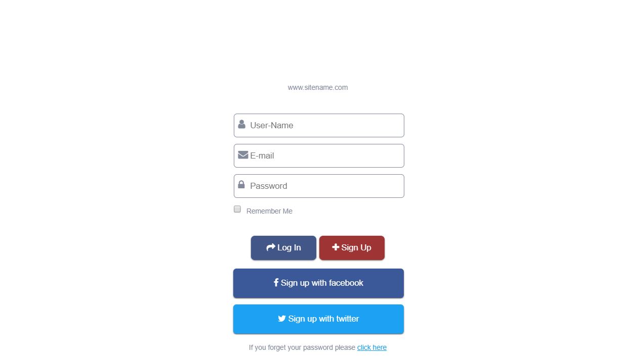 12+ jQuery Login Forms Example - OnAirCode