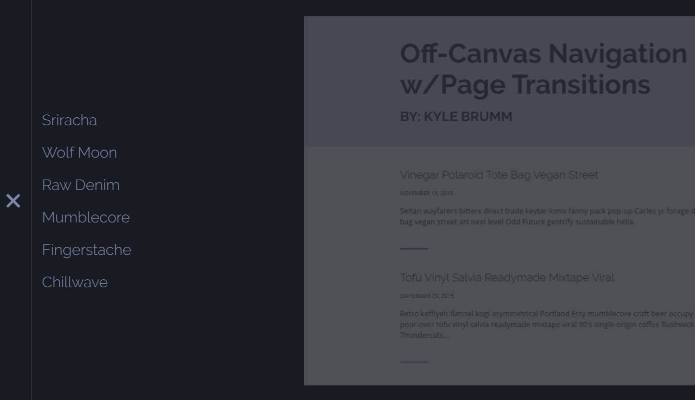 22+ JavaScript Off Canvas Menu Examples - OnAirCode