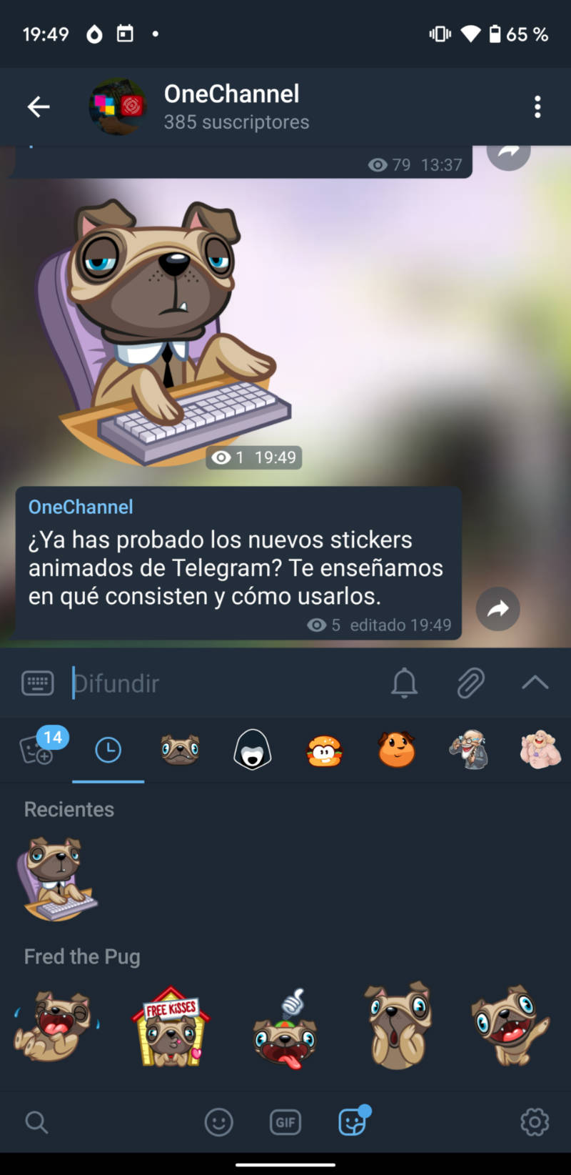 Ya puedes usar stickers animados en Telegram