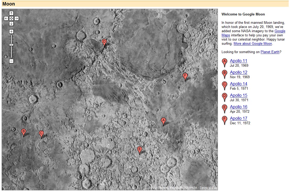 See Google Moons and Google Mars