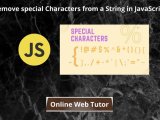 Remove Special Characters From A String In Javascript