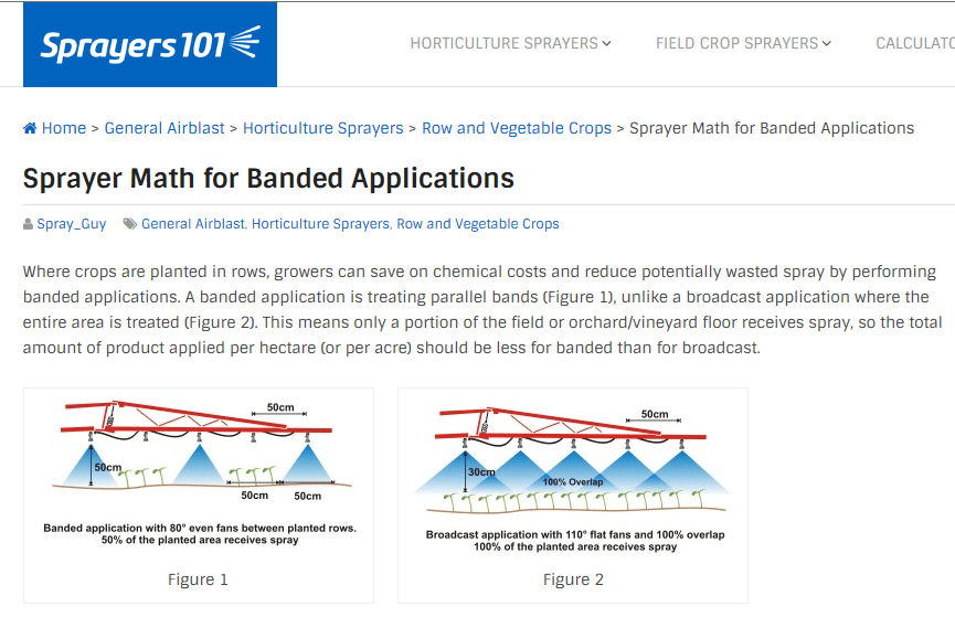 Sprayer Math for Banded Applications – ONvegetables