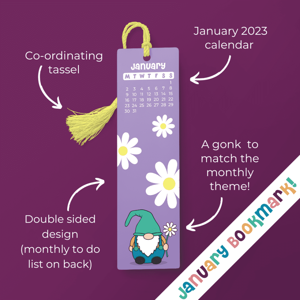 January 2023 - Gonk Bookmark - Limited Edition - Oops a Daisy UK