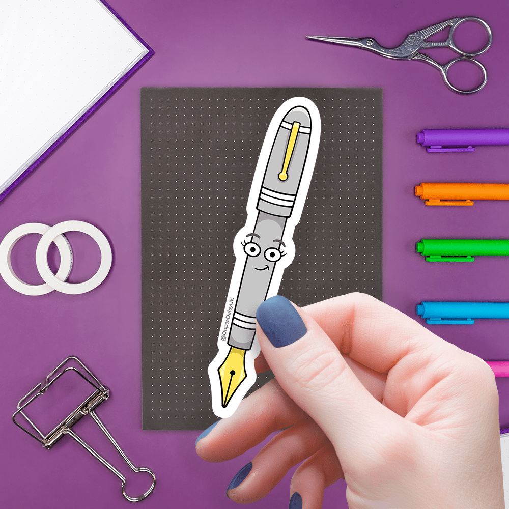 Penny Doodles – Fountain Pen – Vinyl Sticker - Oops a Daisy UK