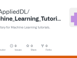 Github Dnjapplieddl Machine Learning Tutorial A Repository For
