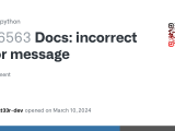 Docs Incorrect Error Message Issue 116563 Python Cpython Github