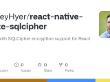 Github Jeffreyhyer React Native Sqlite Sqlcipher Sqlite With