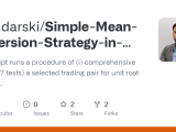 Github Arendarski Simple Mean Reversion Strategy In Python This