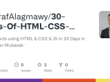 Github Ashrafalagmawy 30 Days Of Html Css Javascript 30 Projects