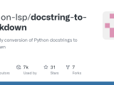 Github Python Lsp Docstring To Markdown On The Fly Conversion Of