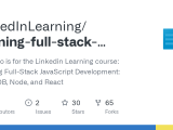 Github Linkedinlearning Learning Full Stack Javascript Development