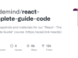 Github Academind React Complete Guide Code Code Snapshots And