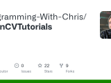 Github Programming With Chris Opencvtutorials