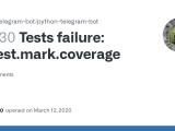 Tests Failure Pytest Mark Coverage Issue 1830 Python Telegram Bot