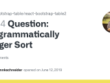 Question Programmatically Trigger Sort Issue 974 React Bootstrap
