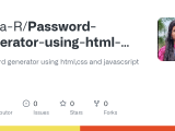 Github Oviya R Password Generator Using Html Css Javascript Password