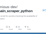 Github Ingenious Dev Domain Scraper Python Pythons Script For