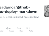 Github Codeadamca Github Pages Deploy Markdown A Sandbox For Testing