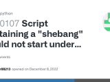 Script Containing A Shebang Would Not Start Under Windows Issue