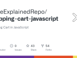 Github Codeexplainedrepo Shopping Cart Javascript Shopping Cart In