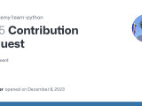 Contribution Request Issue 125 Codecademy Learn Python Github