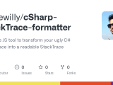 Github Codewilly Csharp Stacktrace Formatter A Simple Js Tool To