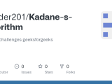 Github Dcoder201 Kadane S Algorithm Python Challenges Geeksforgeeks