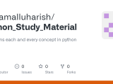 Github Pedamalluharish Python Study Material It Explains Each And