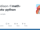 Github 1 Off Projects Math Scripts Python Py Math Scripts