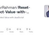Github Atoarrahman Reset Select Value With Javascript Reset Select