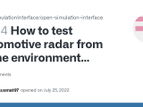 How To Test Automotive Radar From Some Environment Simulator Using Osi