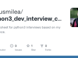 Github Dariusmilea Python3 Dev Interview Cheatsheet A Cheat Sheet