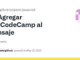 Agregar Freecodecamp Al Mensaje Issue 2 Jhonadergithub Proyecto