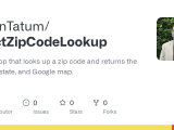 Github Briantatum Reactzipcodelookup React App That Looks Up A Zip