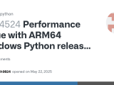 Performance Issue With Arm64 Windows Python Release Binaries Issue