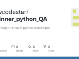 Github Dmwcodestar Beginner Python Qa Repo For Beginner Level Python