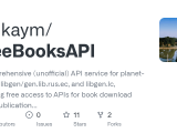 Github Rickaym Freebooksapi A Comprehensive Unofficial Api Service