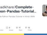 Github Sharadkhare Complete Python Pandas Tutorial In Hindi With