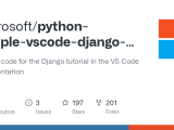 Github Microsoft Python Sample Vscode Django Tutorial Sample Code