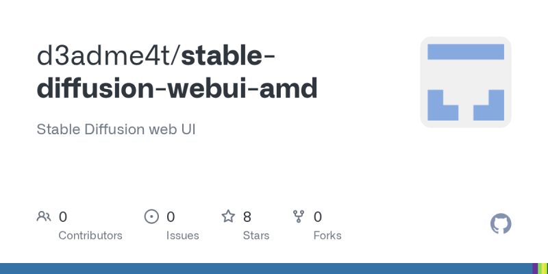 GitHub - d3adme4t/stable-diffusion-webui-amd: Stable Diffusion web UI