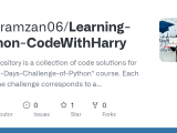 Github Bilalramzan06 Learning Python Codewithharry This Repository