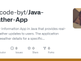 Github Bencode Byt Java Weather App Weather Information App In Java