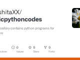 Github Xxeshitaxx Basicpythoncodes This Repository Contains Python